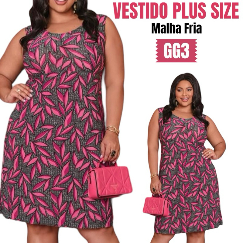 Vestido Plus Size Feminino G3 Soltinho de Malha Vestidinho fresquinho ...