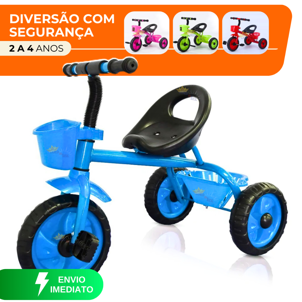 Triciclo Infantil Menino Motoca Infantil Menino Menina com Pedal 2 Em 1 ...