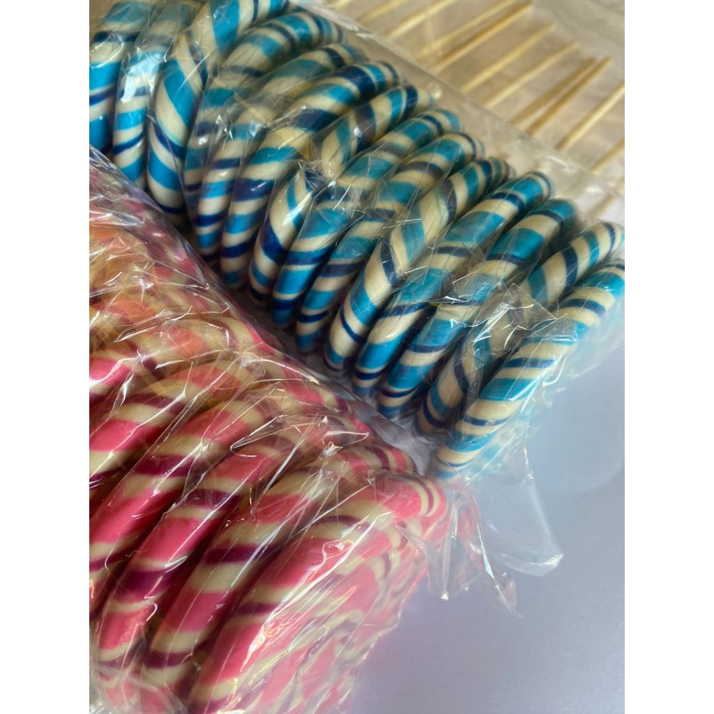 15 Pirulitos Caseiro 7 Azul+ 8 Rosa Psicodélico Médio (Diâmetro 8,3cm ...