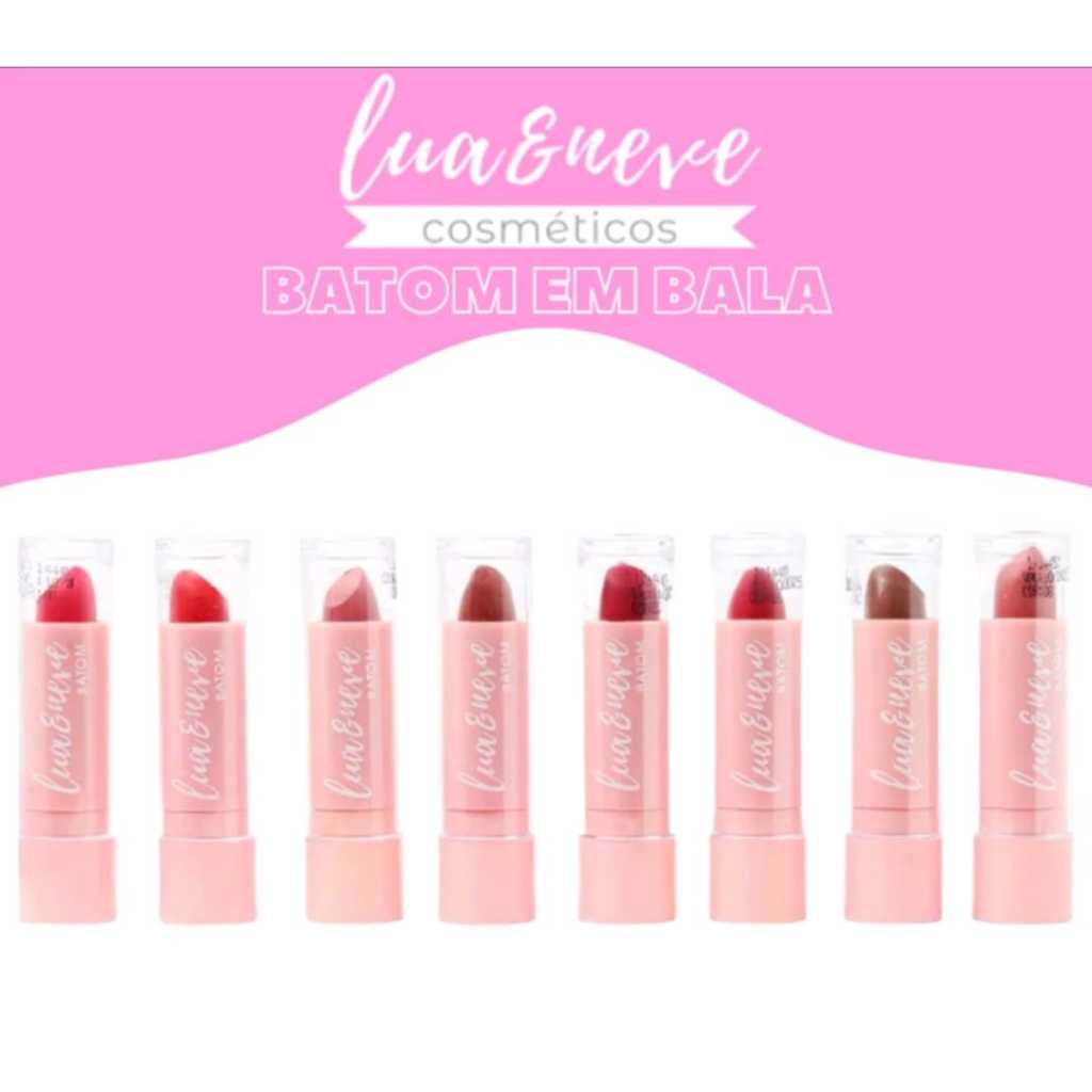 Kit Batom Em Bala Cremoso Lua&Neve c/ 8Unidades | Shopee Brasil