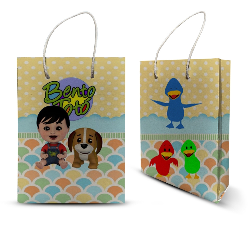 10 SACOLINHA SURPRESA PERSONALIZADA TEMA BENTO E TOTÓ LEMBRANCINHA MILK ...
