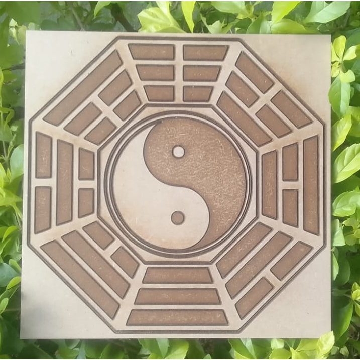 Gráfico Radiestesia Radiônica Baguá Bagua 20x20cm Mdf 3mm CRU Gravado ...