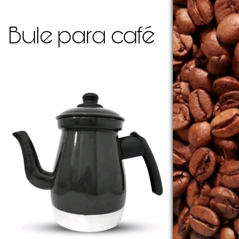 BULE PRETO DE ALUMINIO COM TAMPA CAFÉ CHÁ | Shopee Brasil