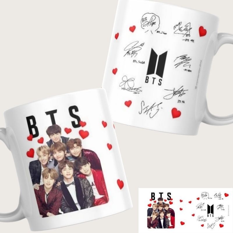 Caneca Personalizada Cerâmica BTS Pop Bangtan Boys Coreano Com ...