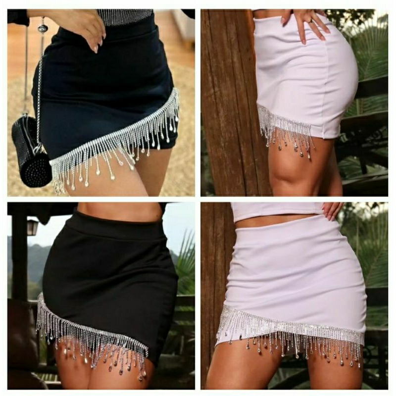 Saia babado de strass | Shopee Brasil