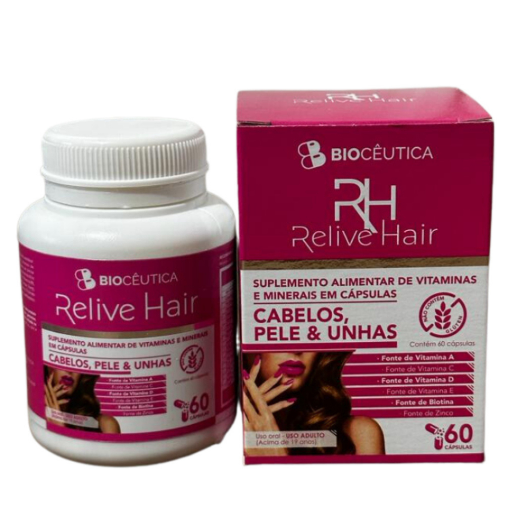Relive Hair RH Original Cabelos, Pele e Unhas Promoção | Shopee Brasil