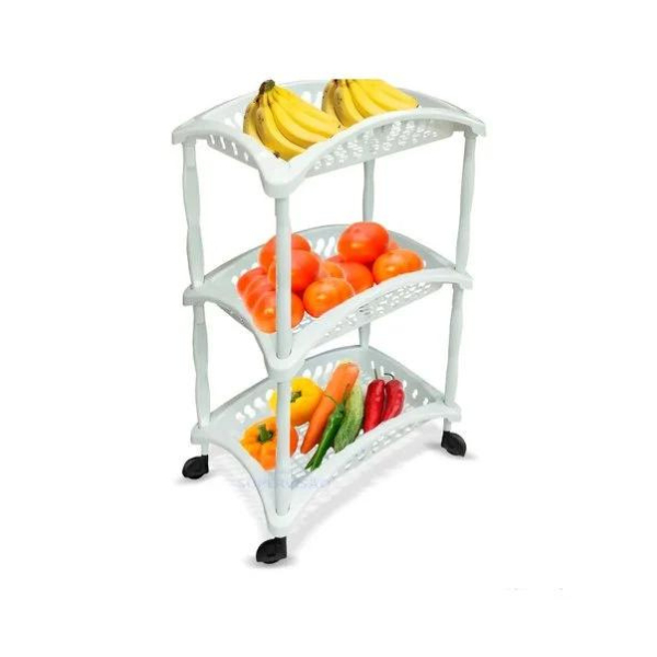 Organizador de Cozinha Fruteira Vertical Telado Com Rodinhas 3 Andares 4.7 cozinha banheiro ...