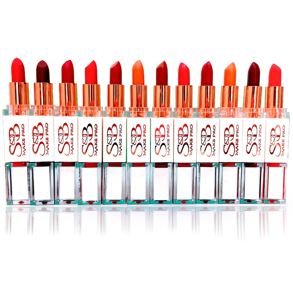 Kit 12 Batom Duplo 2 em 1 Duo Matte Pro SB Make | Shopee Brasil