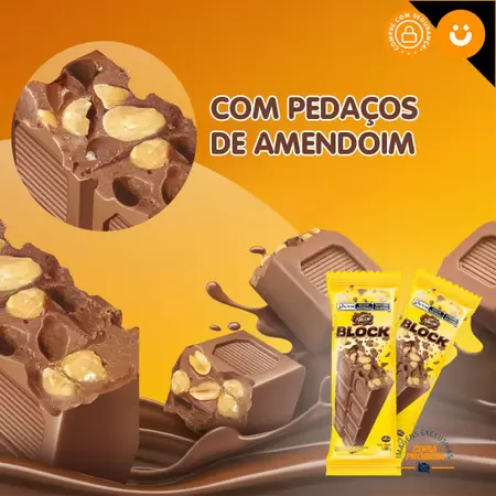 Chocolate Chock Block Barra 140g - Arcor - Chocolate / Barra de ...