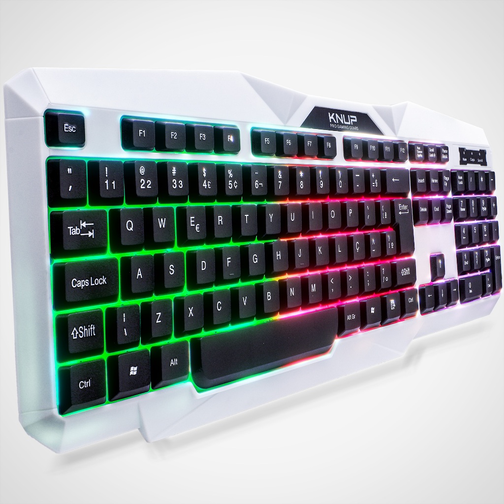 Teclado LED RGB Gamer Design Ergonômico USB Multimidia Scroll Lock ...