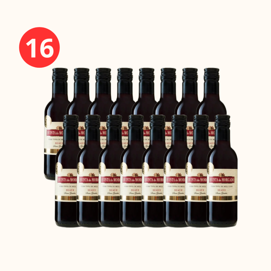 Pack 16 Un Mini Vinho Quinta Do Morgado Tinto Suave 245ml | Shopee Brasil