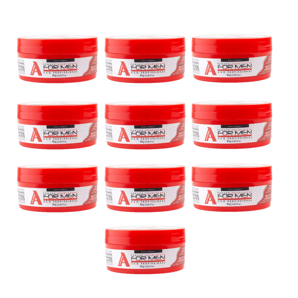 Kit 10 Cera Modeladora Tradicional Efeito Brilho/Molhado For Men Alfa Looks 80g | Shopee Brasil