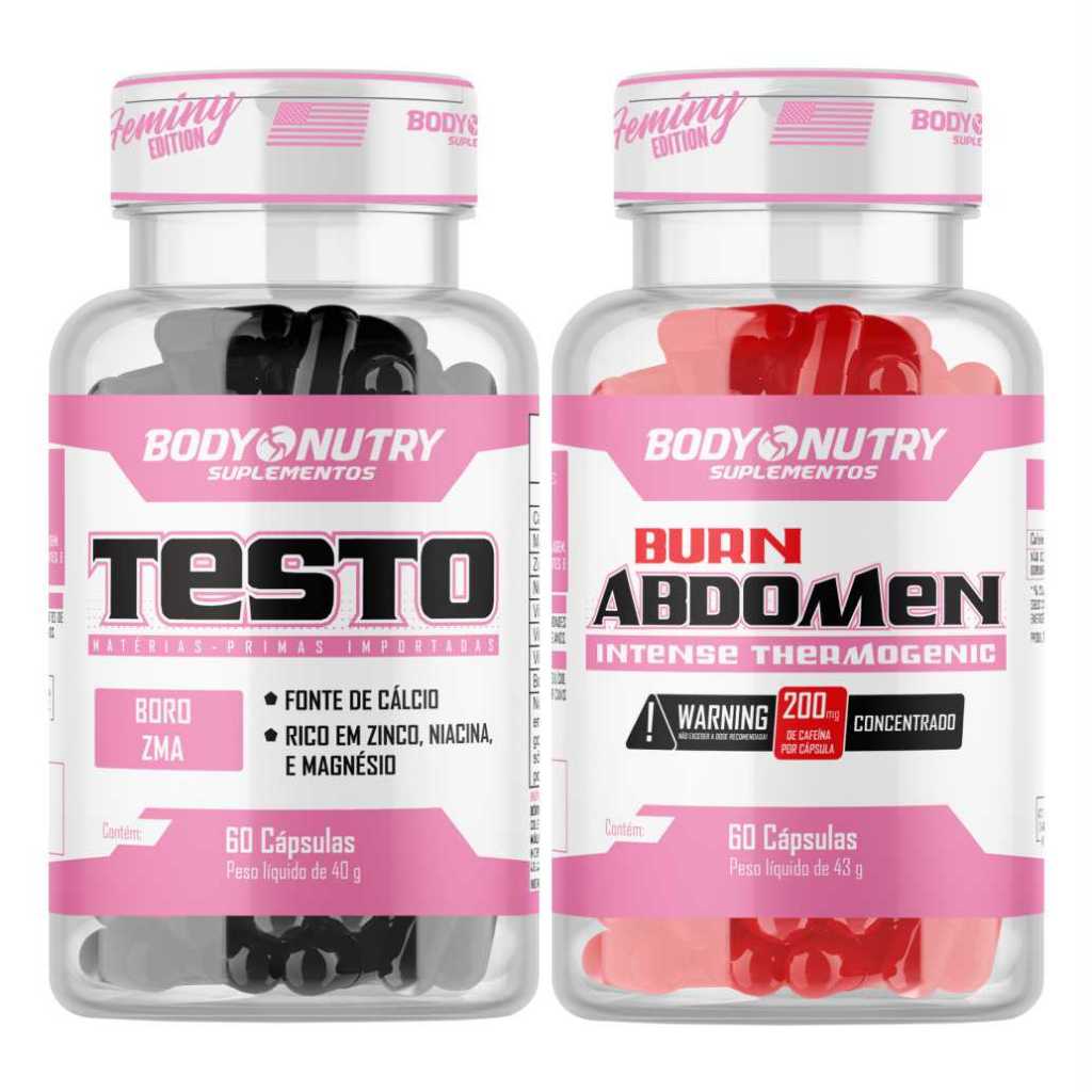 Kit Testo Feminy 60 Cápsulas + Burn Abdomen Feminy 60 Cápsulas | Shopee ...