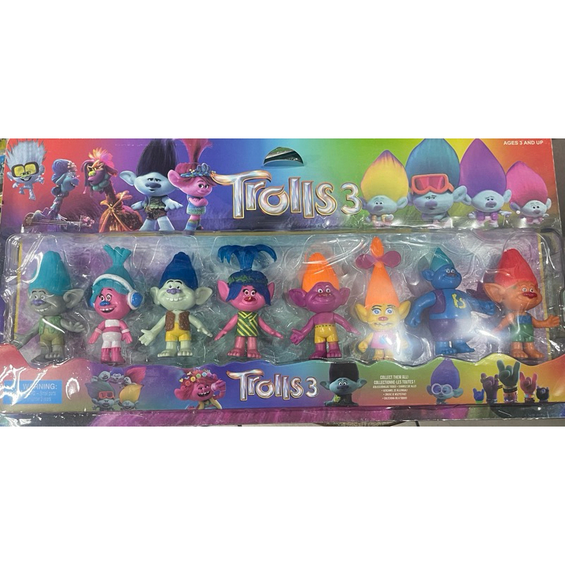 Coleção trolls 3 filme com 8 bonecos envio imediato | Shopee Brasil