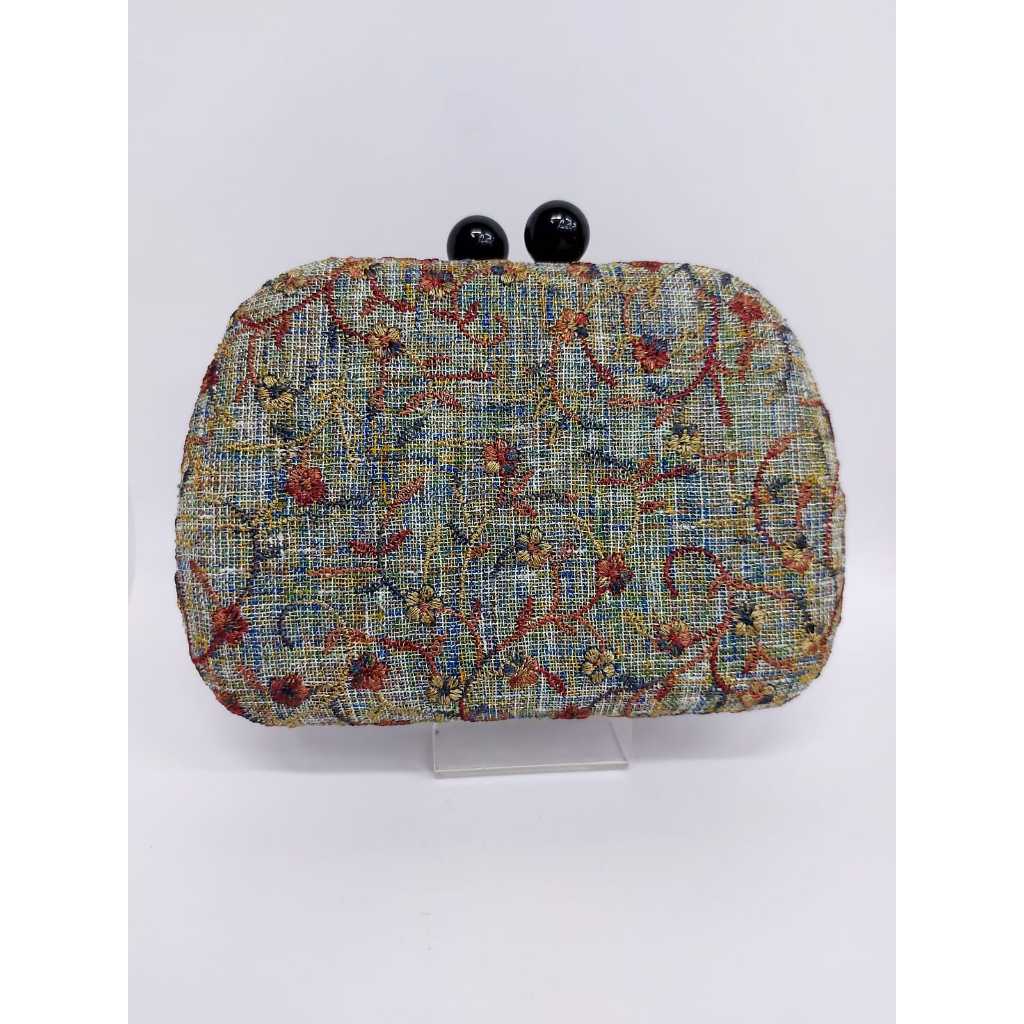 Bolsa Clutch de Linho Florido | Shopee Brasil