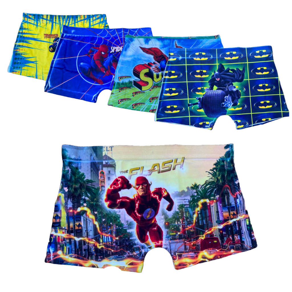 Kit com 5 Cueca Box Infantil para Meninos Cuequinha Infantil Estampada ...
