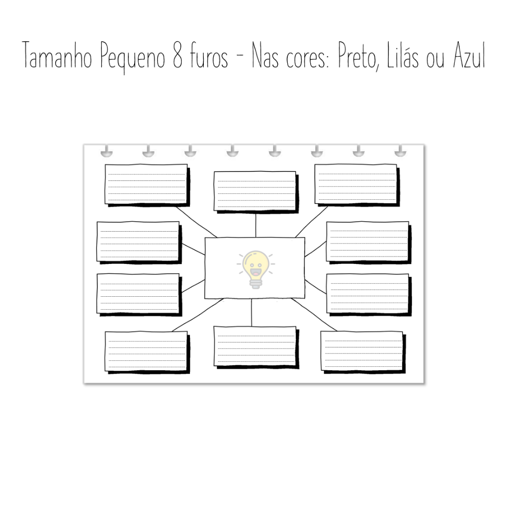Refil Mapa Mental 120g 20 Folhas (PEQUENO 8 FUROS) | Shopee Brasil