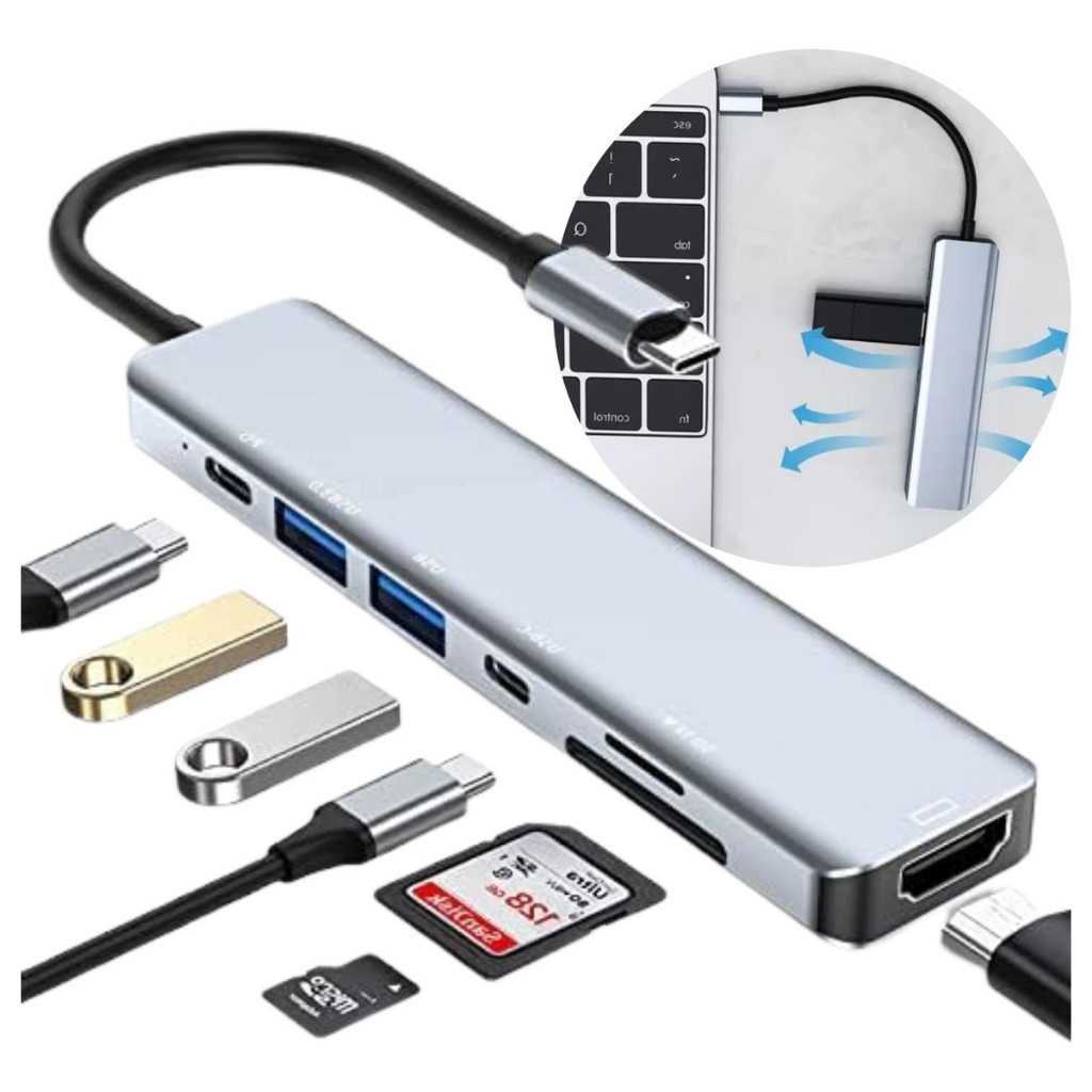 Adaptador Macbook Hub Usb-c Air M1 M2 Dex Hdmi 4k 7 Em 1 | Shopee Brasil