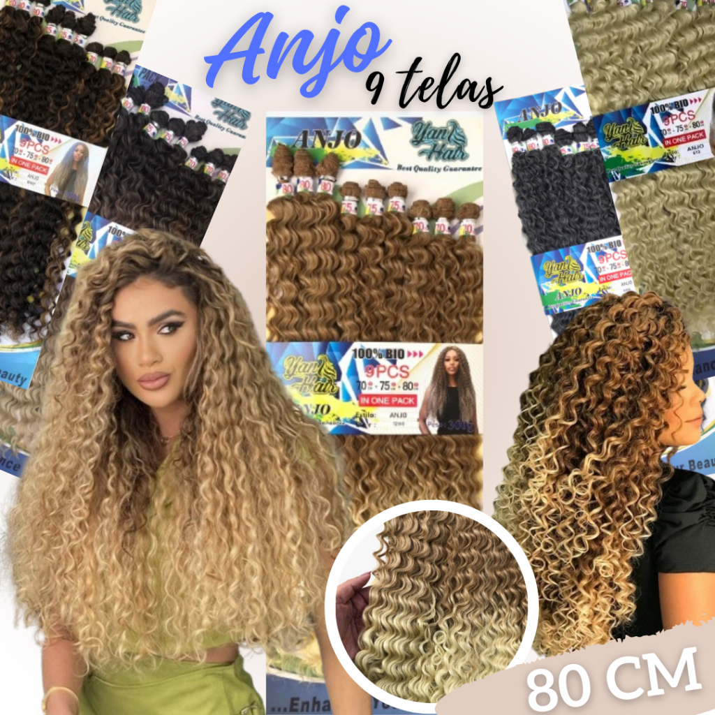 Cabelo Orgânico Cacheado Modelo Anjo Weng 70cm 270gr 8 Telas | Shopee ...