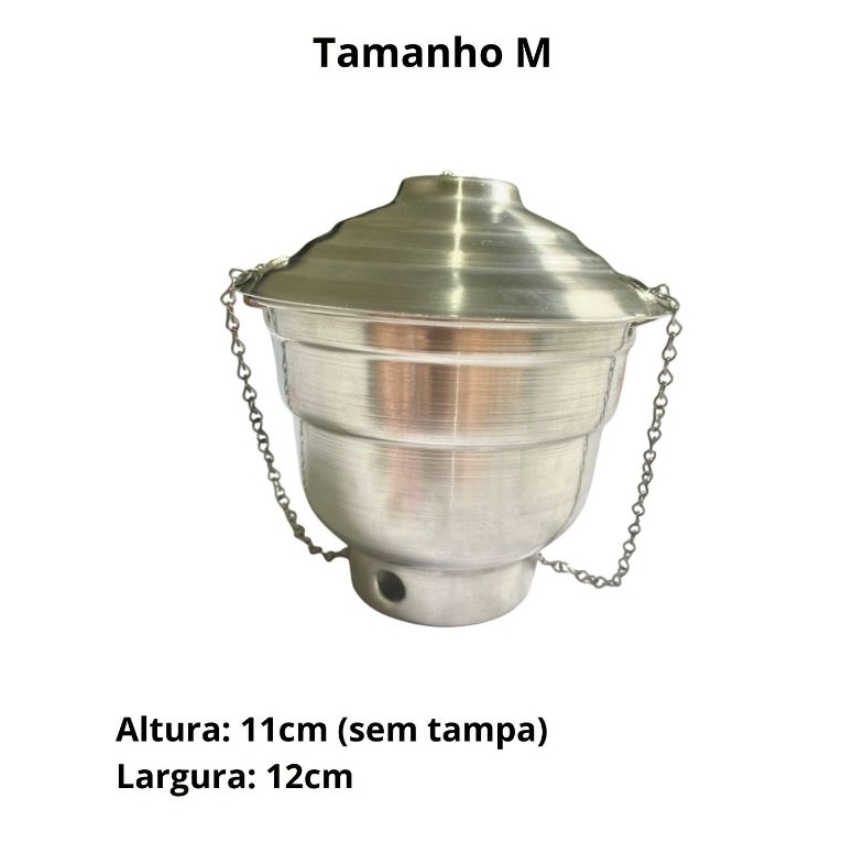 Turibulo incensário De Alumínio MÉDIO Defumador casas e apartamentos ...