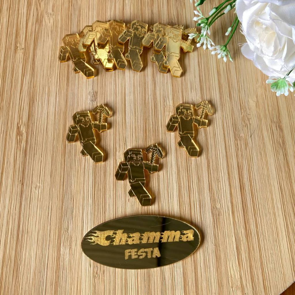 Aplique espelhado steve Minecraft - pacote com 10 unidades | Shopee Brasil