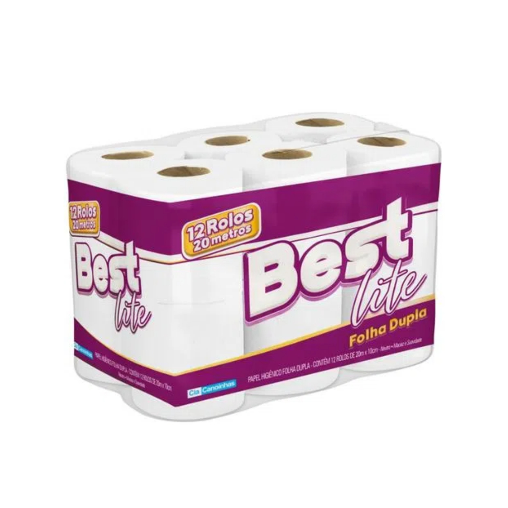 Fardo Papel Higiênico Best Lite Folha Dupla - Best lite - 12 rolos ...