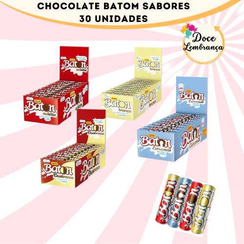 Chocolate Baton Garoto 1caixa 30unid Todos os Sabores | Shopee Brasil