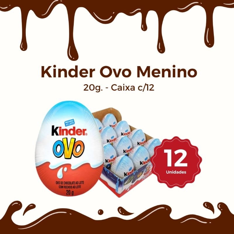 Kinder Ovo 20g. - Caixa c/12 Unidades | Shopee Brasil