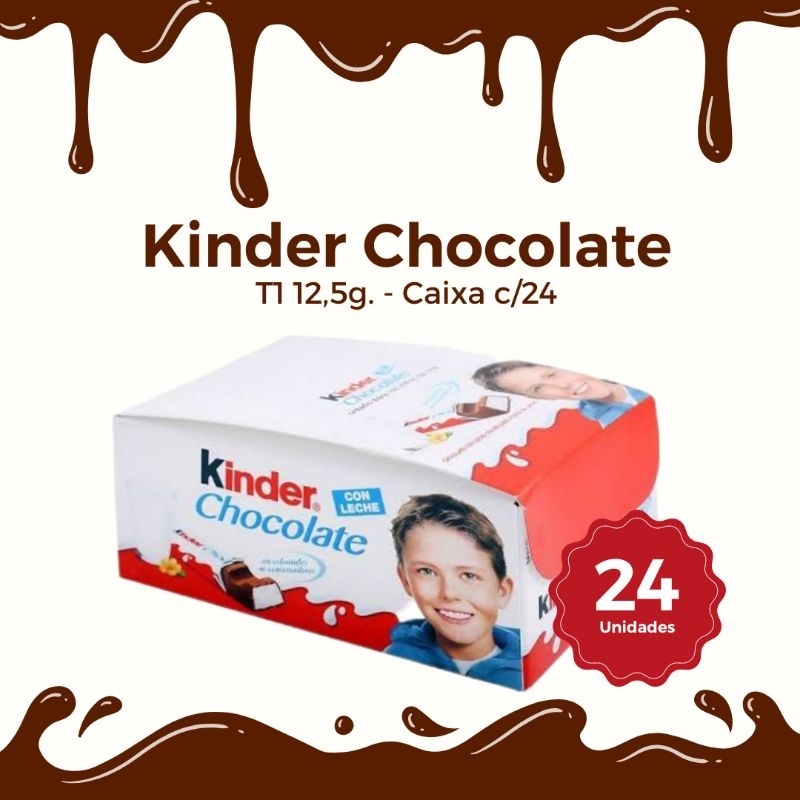 Kinder Chocolate T1 12,5g. - Caixa C/24 Unidades | Shopee Brasil