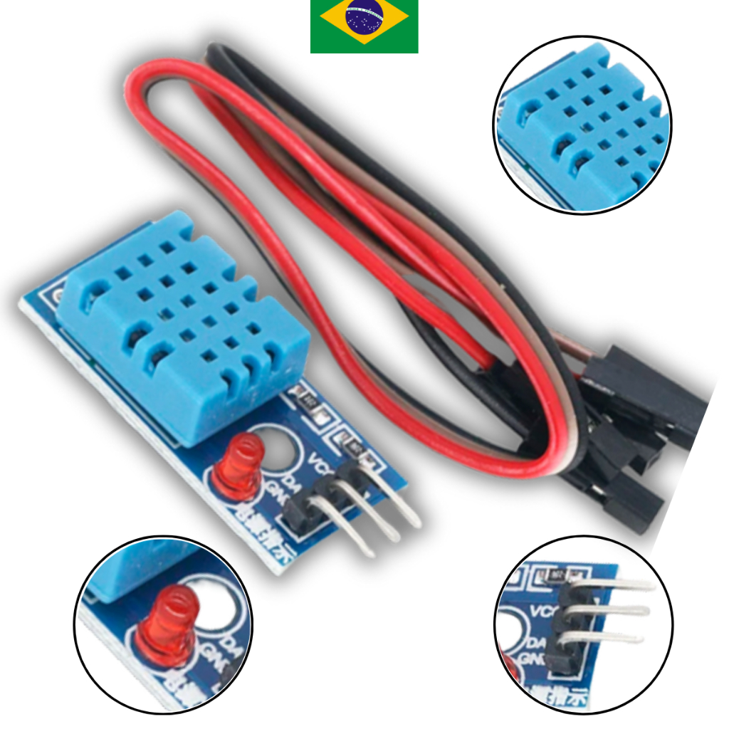 Sensor De Temperatura E Umidade Dht11 Para Arduino E Pic Shopee Brasil 