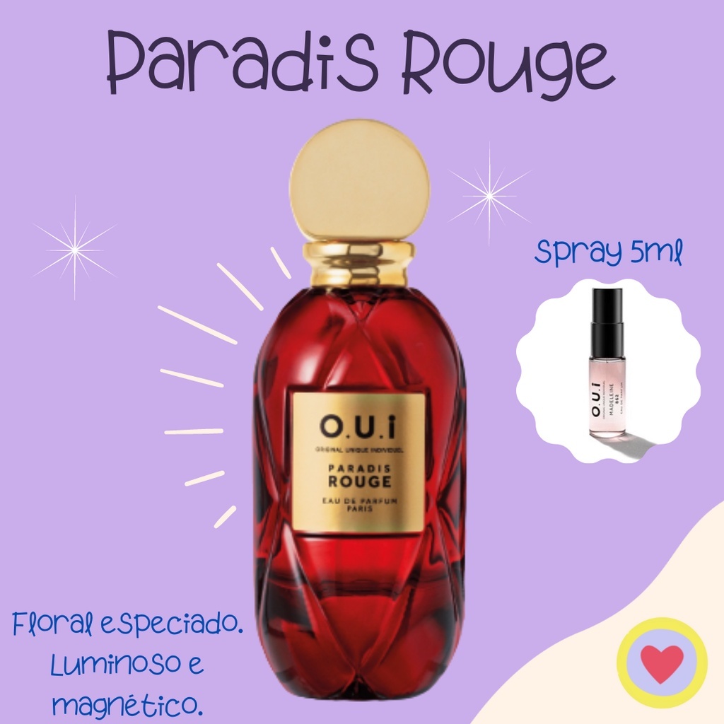 perfume oui 5 ml paradis rouge O.U.I | Shopee Brasil