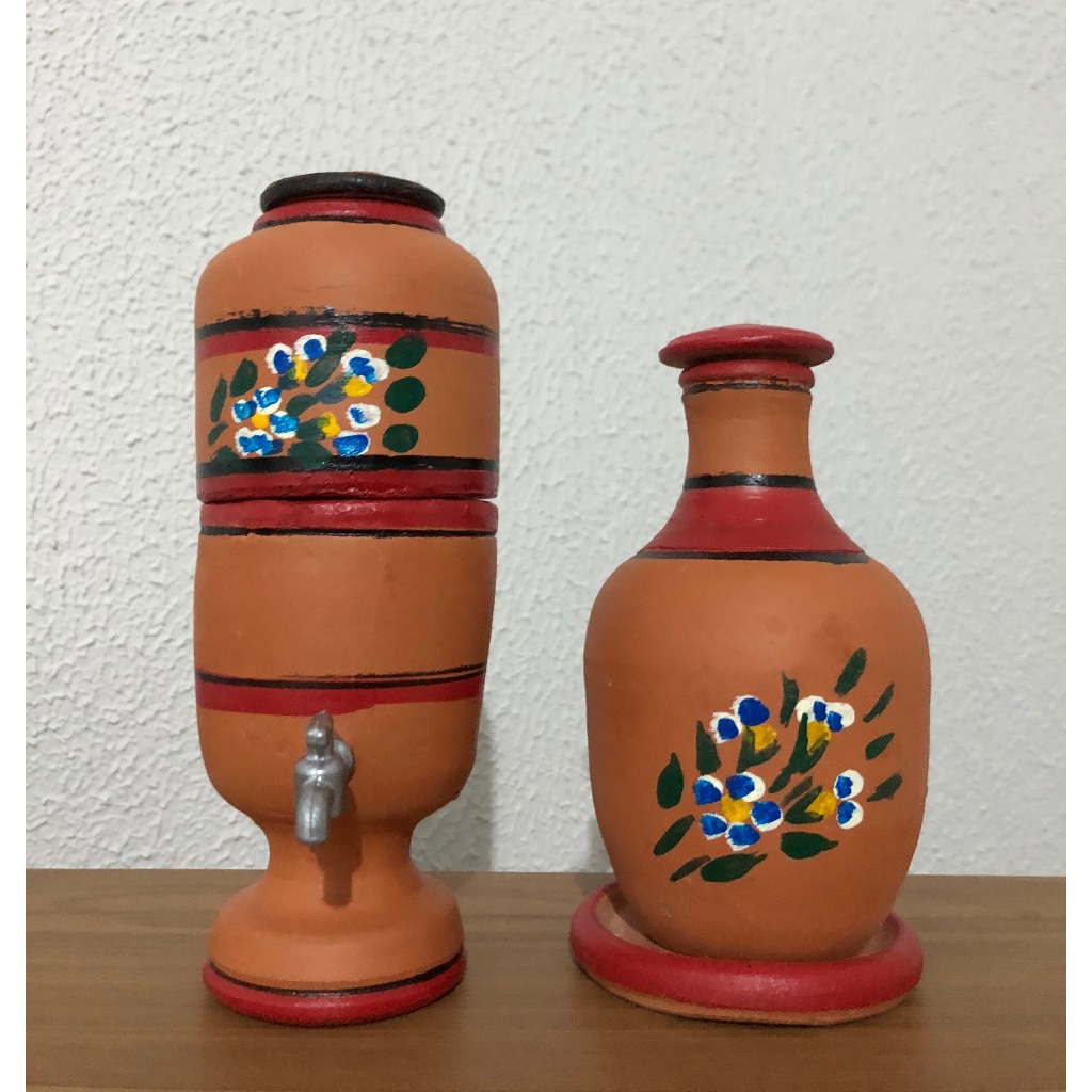 Filtro E Moringa De Barro Miniatura Para Decoração Enfeite De Cozinha ...