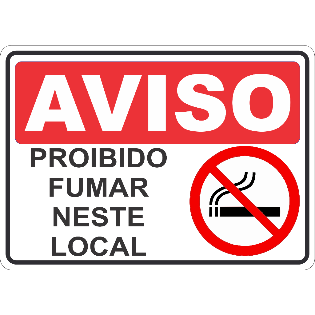 ADESIVO PLACA AVISO SINALIZAÇÃO ATENÇÃO PROIBIDO FUMAR 15X21 CM OU ...