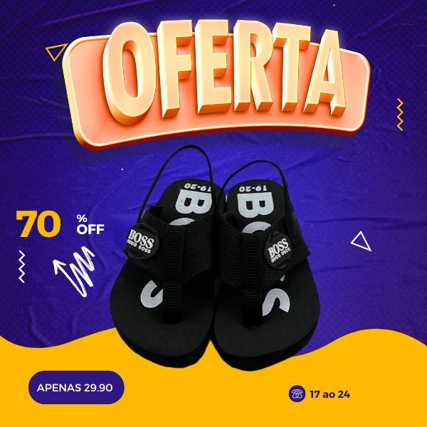 Chinelinho Kids Hug Boss Baby Original Extra Conforto Maciez da Tira de ...