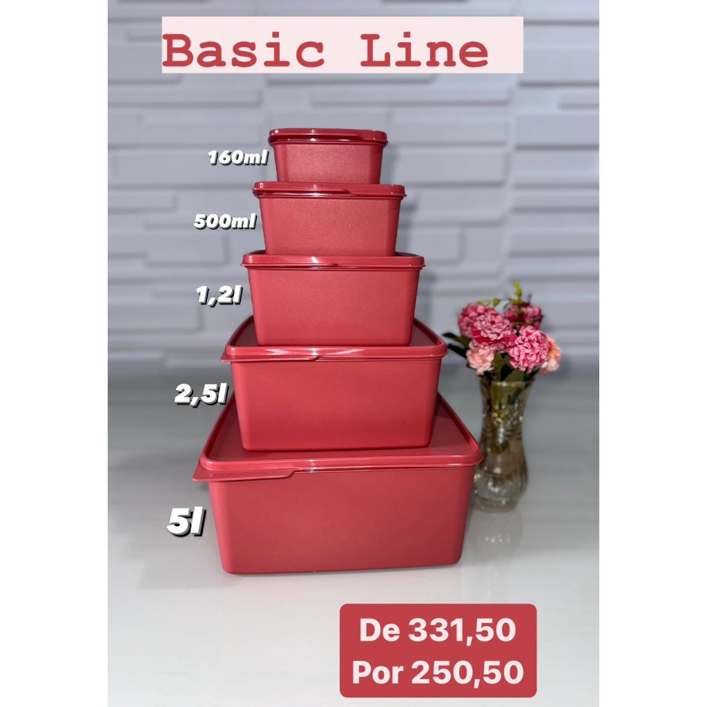 Kit Basic Line - 5 Peças - Original Tupperware | Shopee Brasil