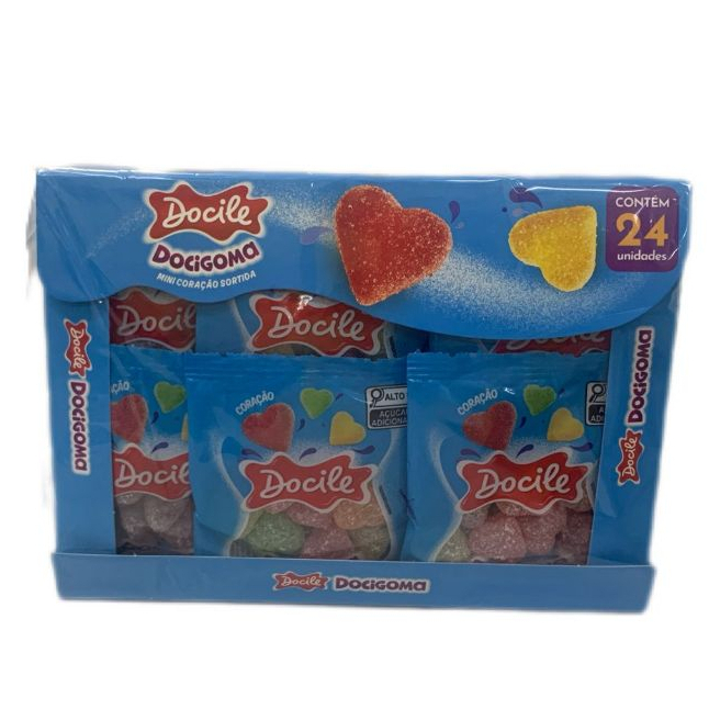 JUJUBA COLORIDA DE CORAÇÃO DOCILE CONTÉM 24 PACOTES | Shopee Brasil