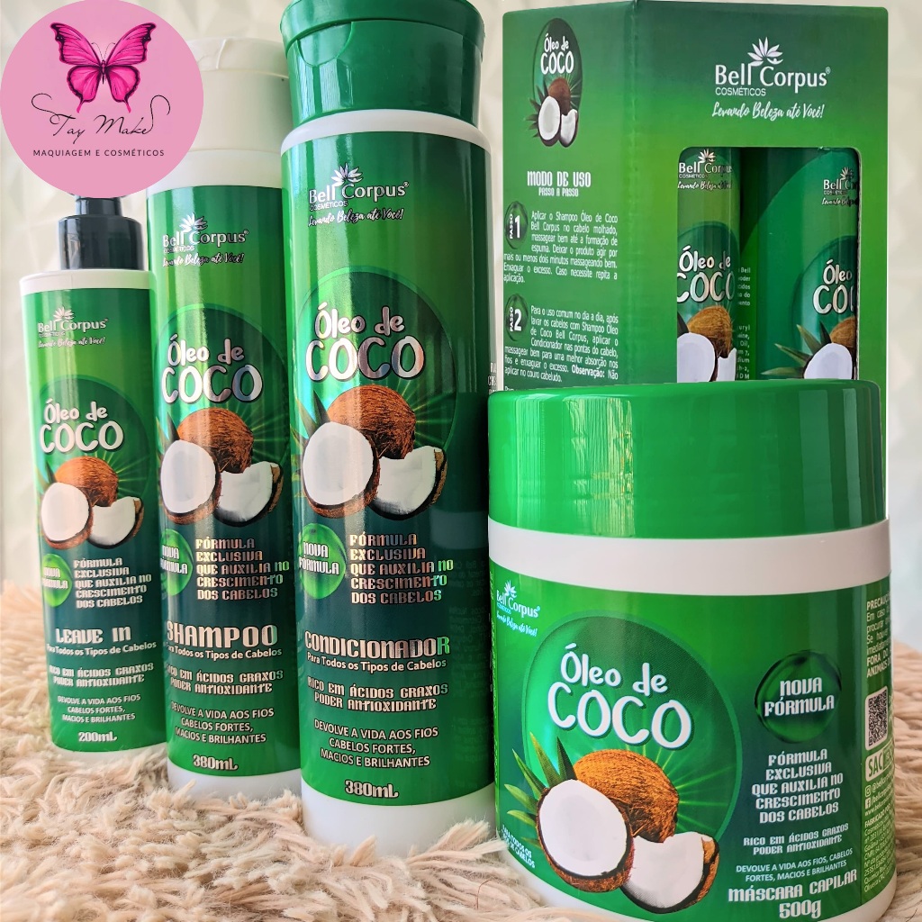 Kit Capilar ÓLEO DE COCO BELL CORPUS Crescimento Capilar | Shopee Brasil