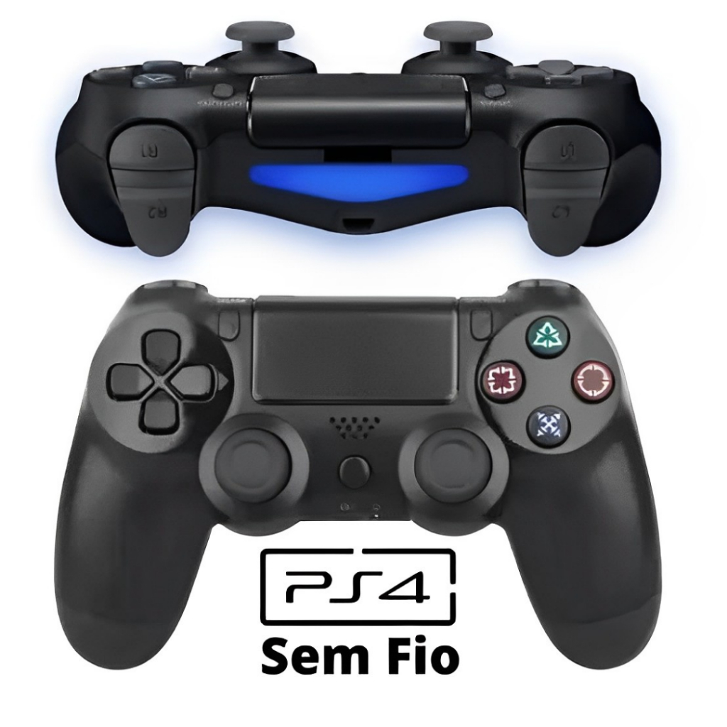 Controle Manete Sem Fio Preto Compatível Ps4 Dualshock 4 | Shopee Brasil
