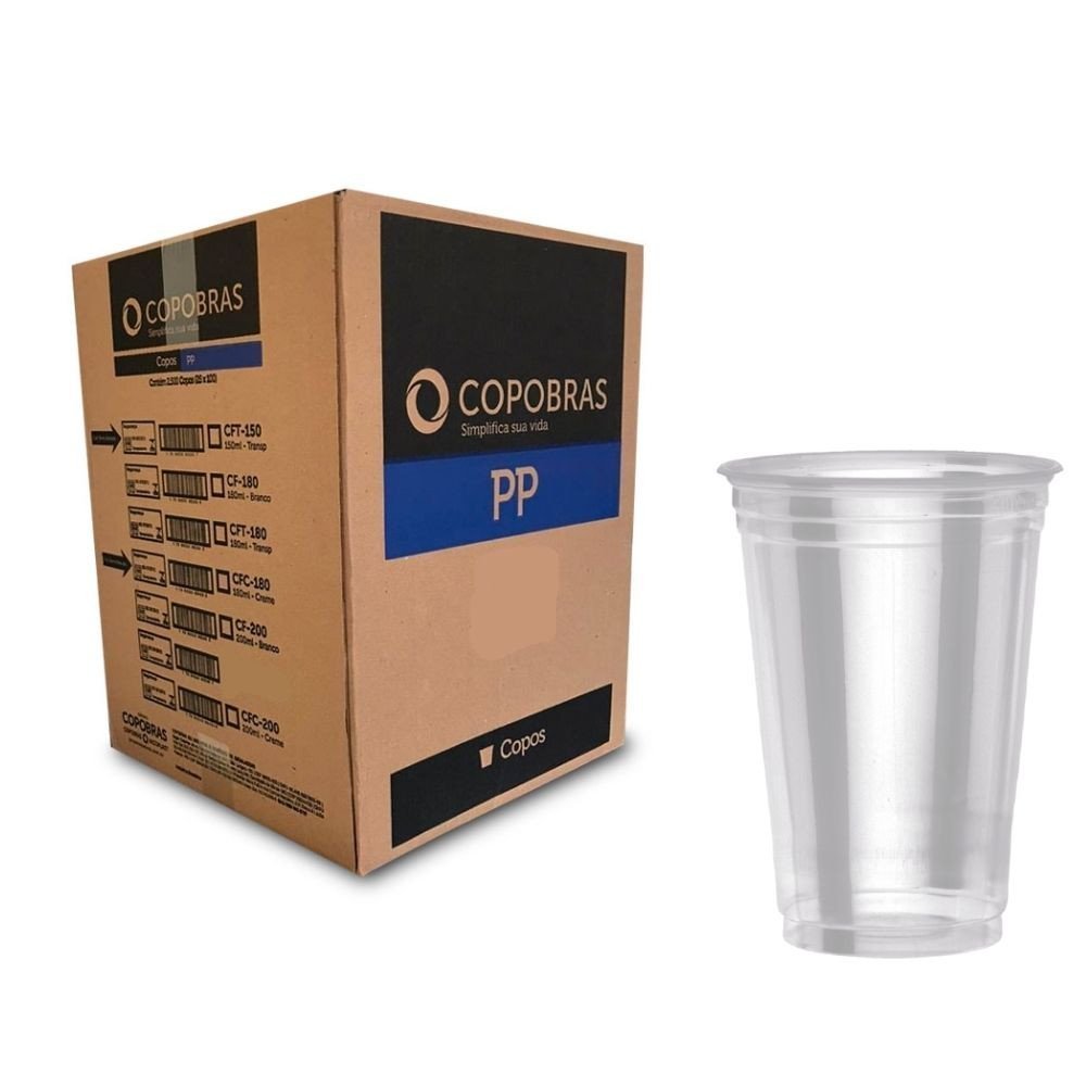 Caixa Copo Copobras 440/400 ml PP Transparente com 1000 Unidades | Shopee Brasil