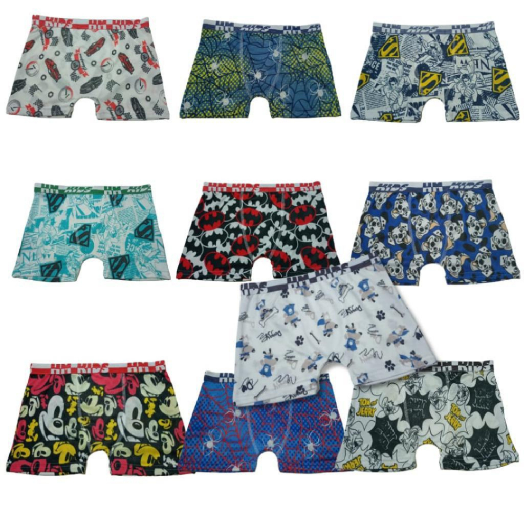 Kit 10 Cuecas Box Infantil Microfibra estampas Divertidas super ...