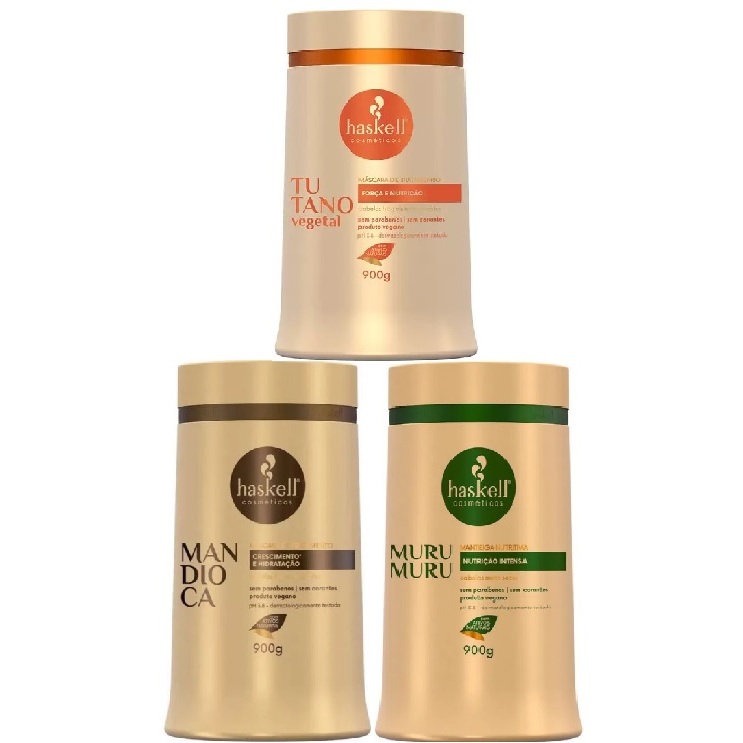 Kit Cronograma Haskell 900g Mandioca Murumuru Tutano | Shopee Brasil