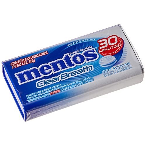 Mentos Lata 30 Minutos Pastilha Clear Breath Peppermint 35gramas ...