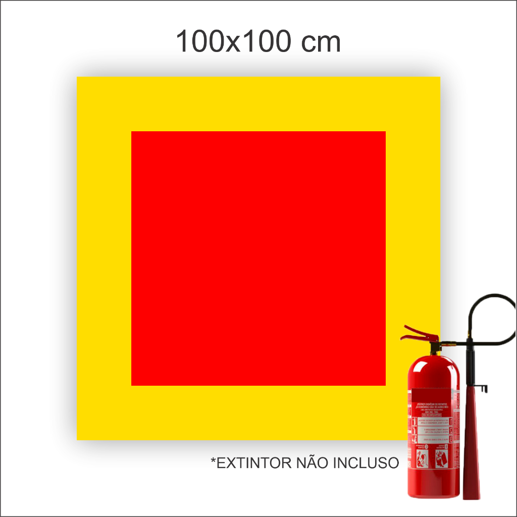 Adesivo Demarcação de Solo Piso Extintor de Incêndio 100x70cm Laminado ...