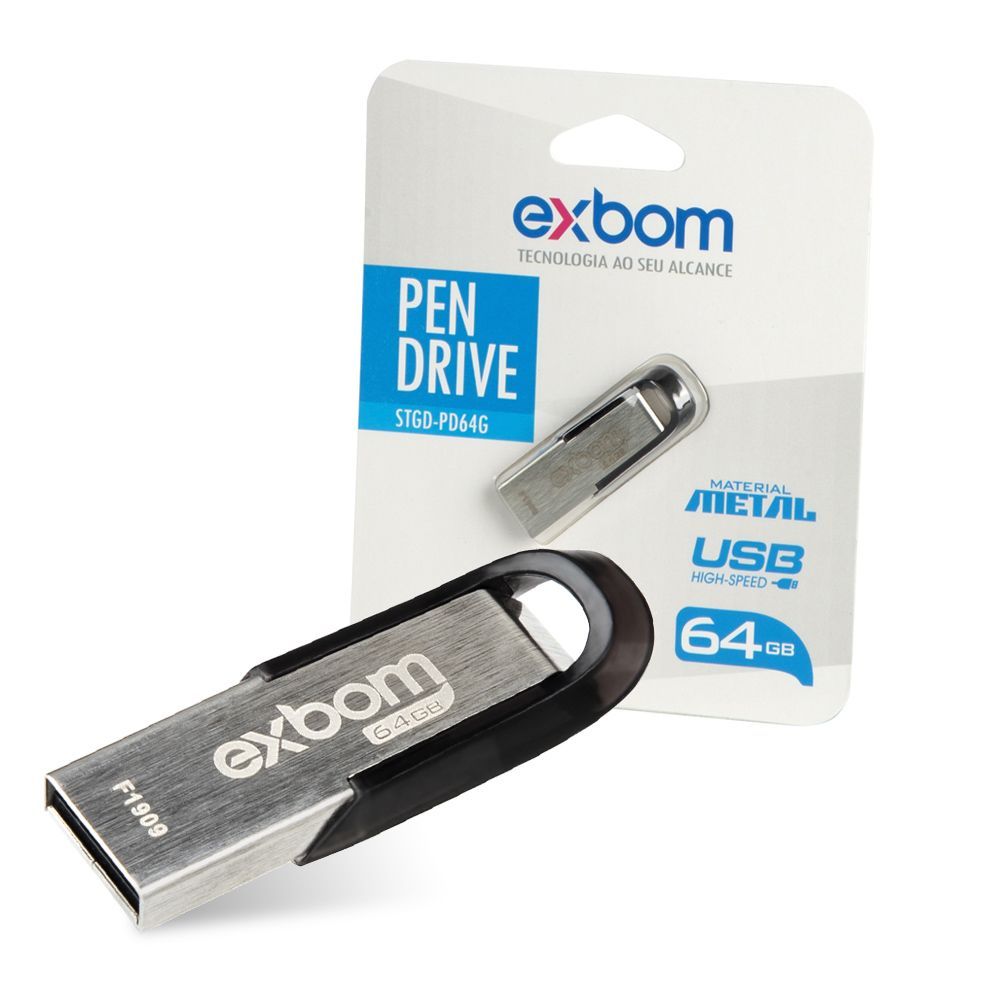 Pen drive 64gb de alta velocidade Usb Retrátil STGD-PD64G EXBOM ...