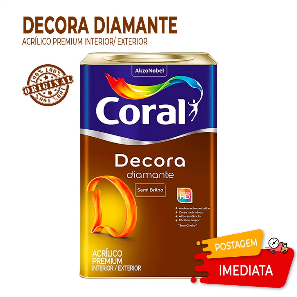 Tinta Coral Decora Diamante Premium Semi Brilho 18l Cores | Shopee Brasil
