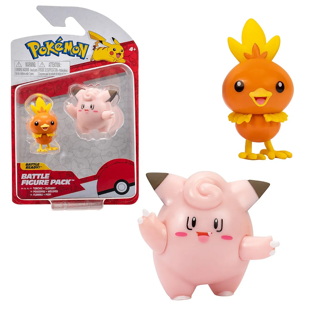Battle Pack Figuras Batalha Boneco Pokémon Torchic Clefairy | Shopee Brasil