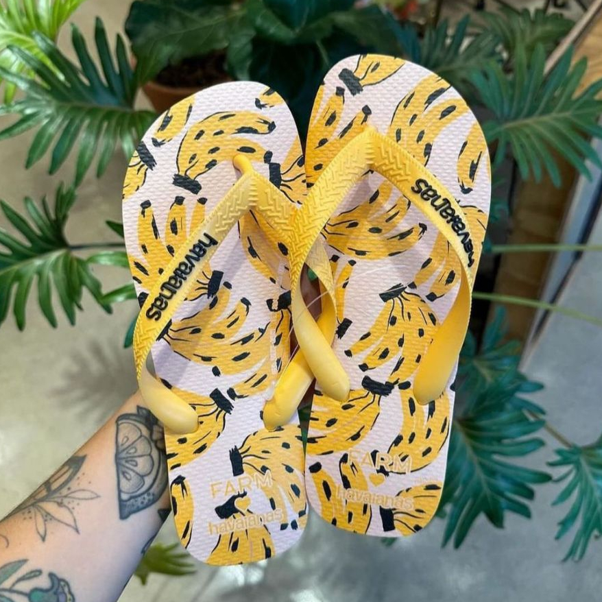 Chinelo Farm Havaianas Slide Tropical Vibes Verão Macio Promoção ...