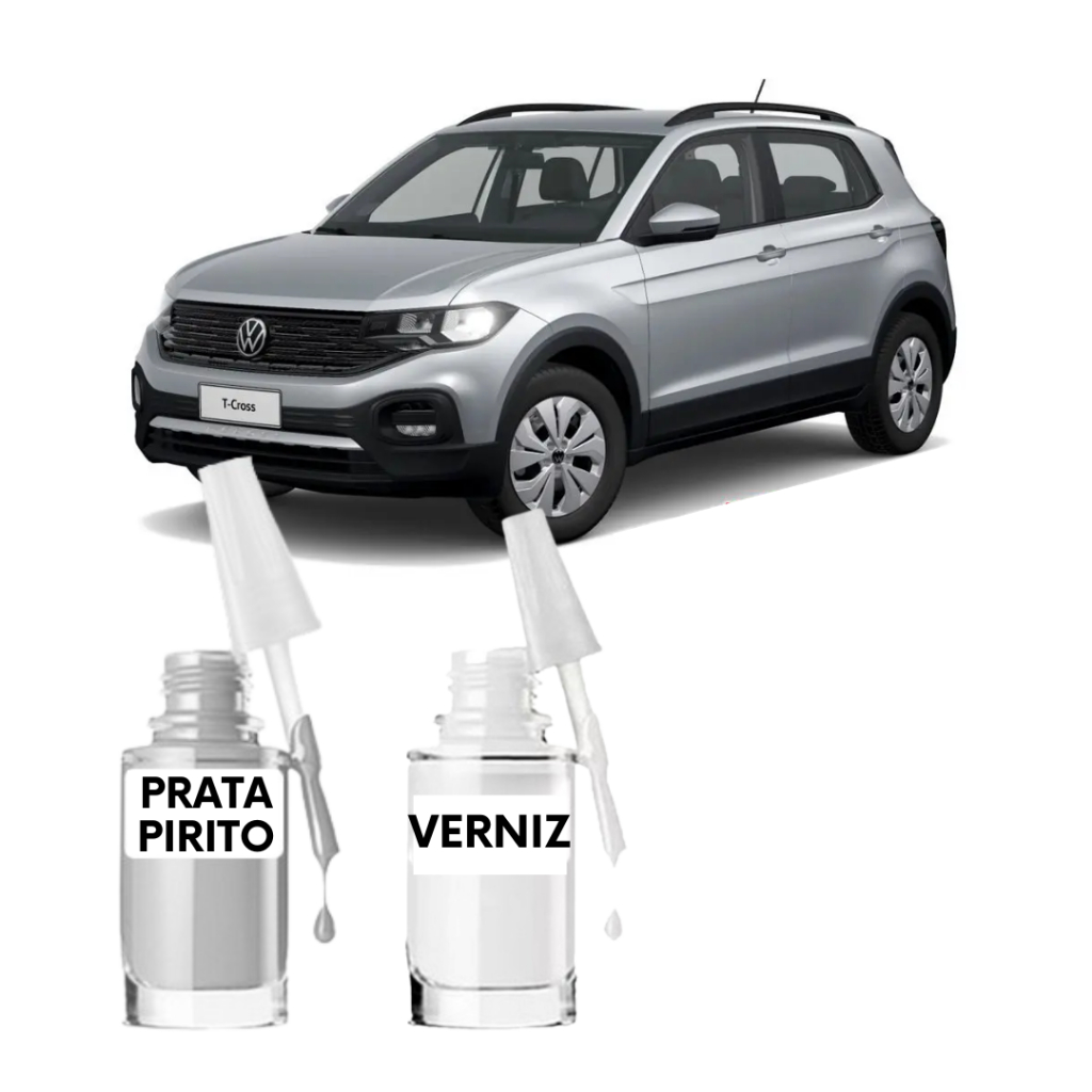 Tinta Tira Risco Automotivo VW T-Cross Prata Pirito / Prata Pyrit ...