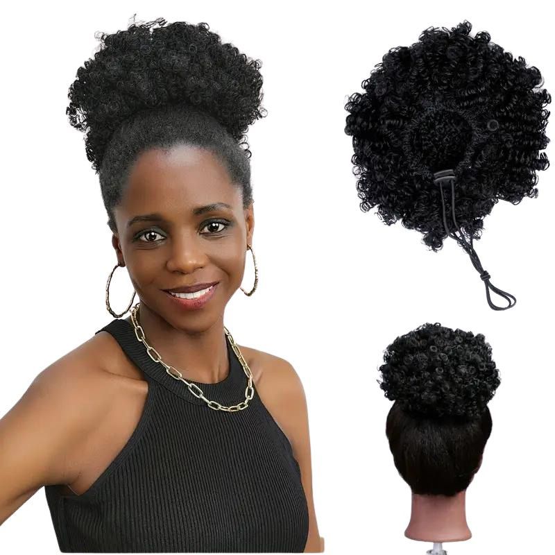 Coque Afro Puff 25cm Fibra Premium Preto Natural | Shopee Brasil