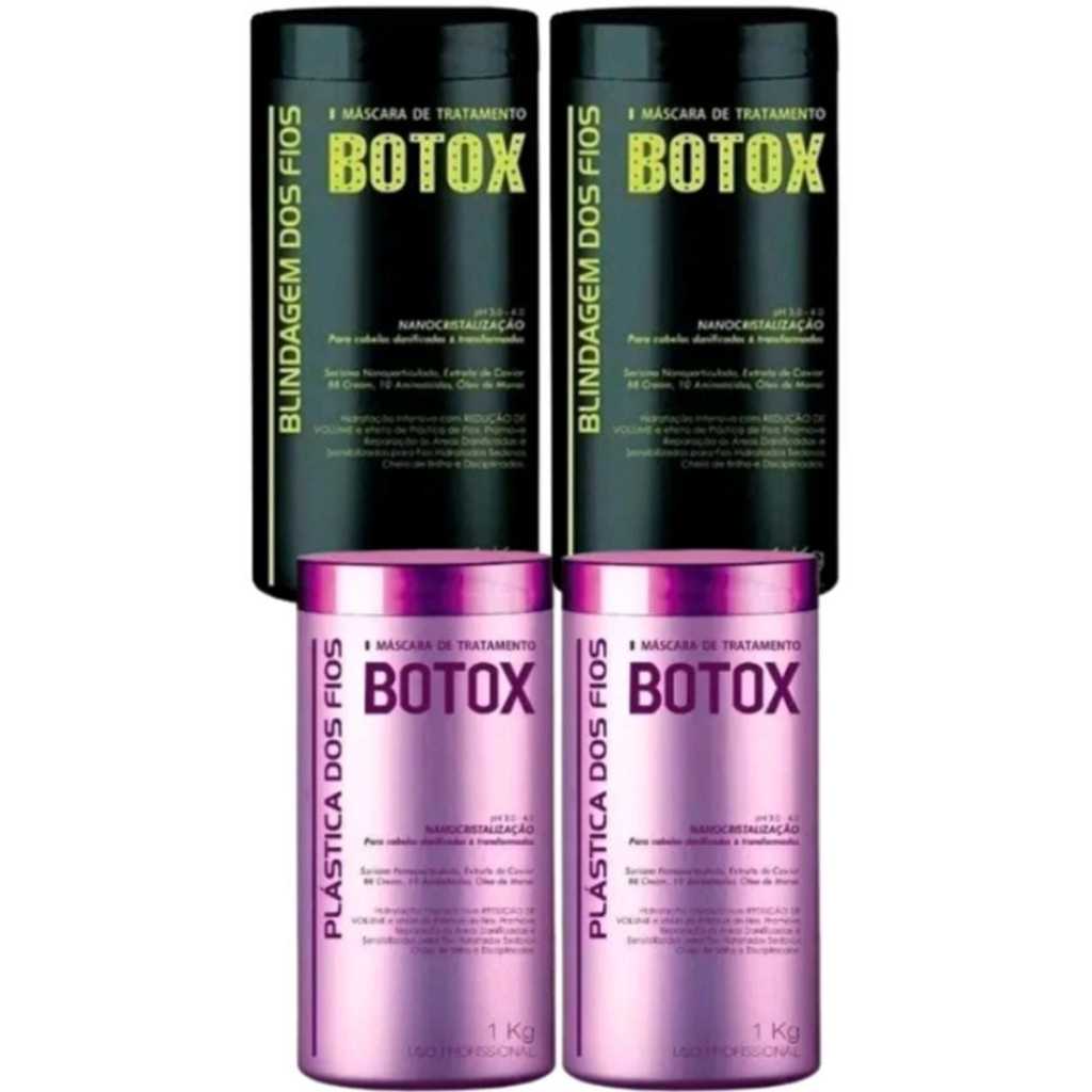 4 Botox 2 Plastica dos Fios 2 Blindagem dos fios 1kg | Shopee Brasil